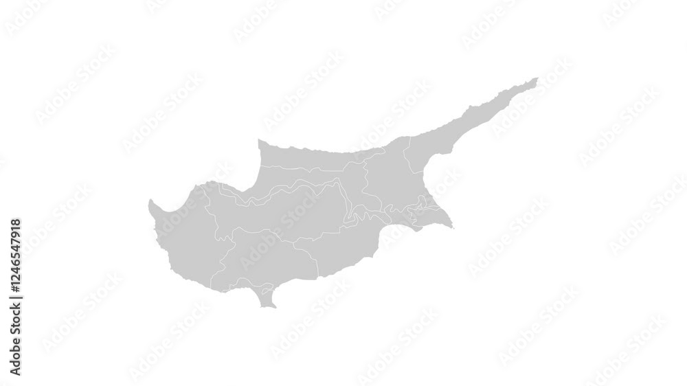 Cyprus map animation. Animation of Connecting all areas into a complete ...