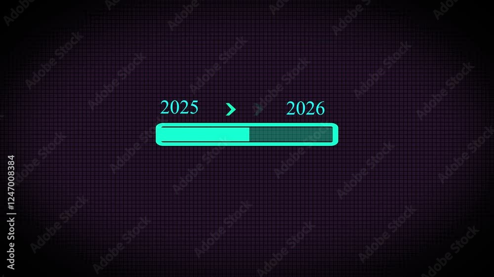 Year change concept. Loading bar from 2025 to 2026 new year transfer ...