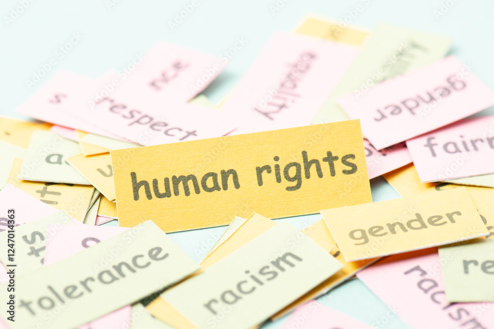 Poster Human rights, equality, diversity, justice and hope concept, respect each other, – Wall ...