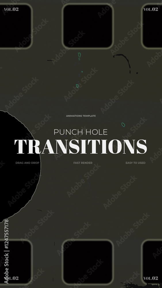Punch Hole Transitions / vol.02 / Vertical Stock Template | Adobe Stock