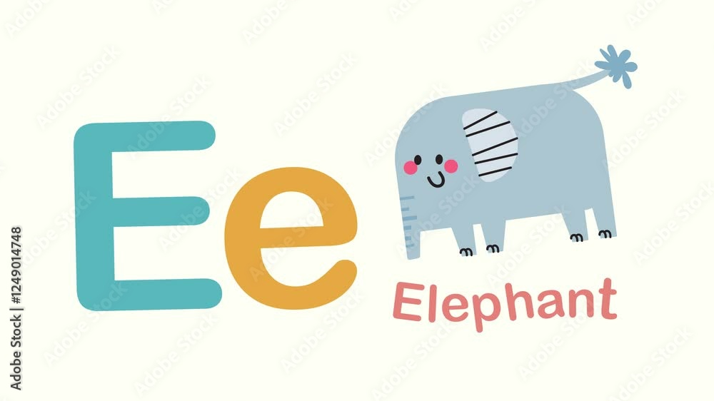 Fun ABC animated learning alphabet E for kids. Engaging nursery rhymes ...