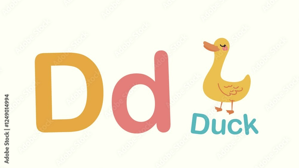 Fun ABC animated learning alphabet D for kids. Engaging nursery rhymes ...