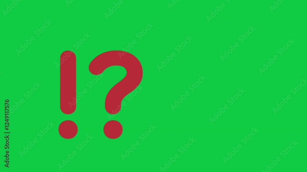 animated exclamation mark, red exclamation mark and question mark green ...