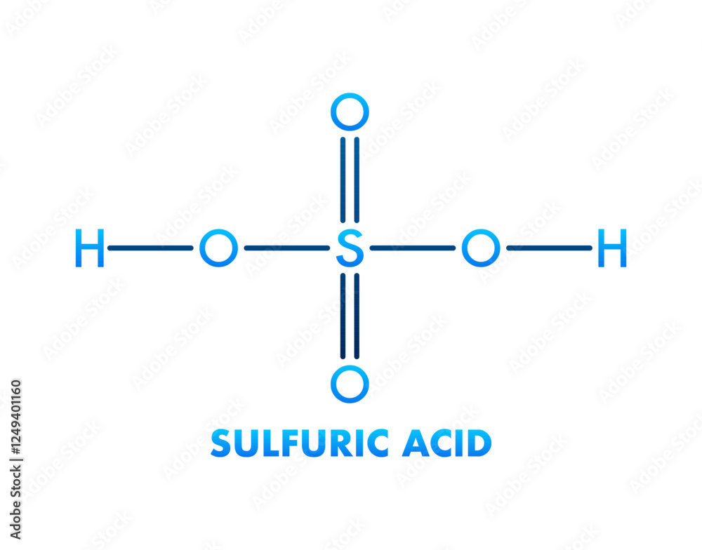 Poster Sulfuric Acid Molecular Structure with Chemical Formula H2SO4 ...