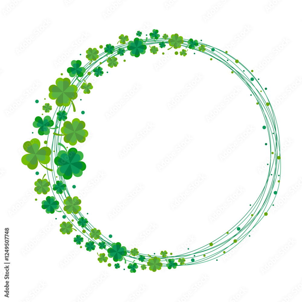 Poster Round shamrock clover border, frame for st – Wall Art | UkPosters