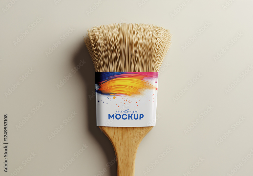 Paint Brush Mockup with Color Splash Label – Realistic Branding ...