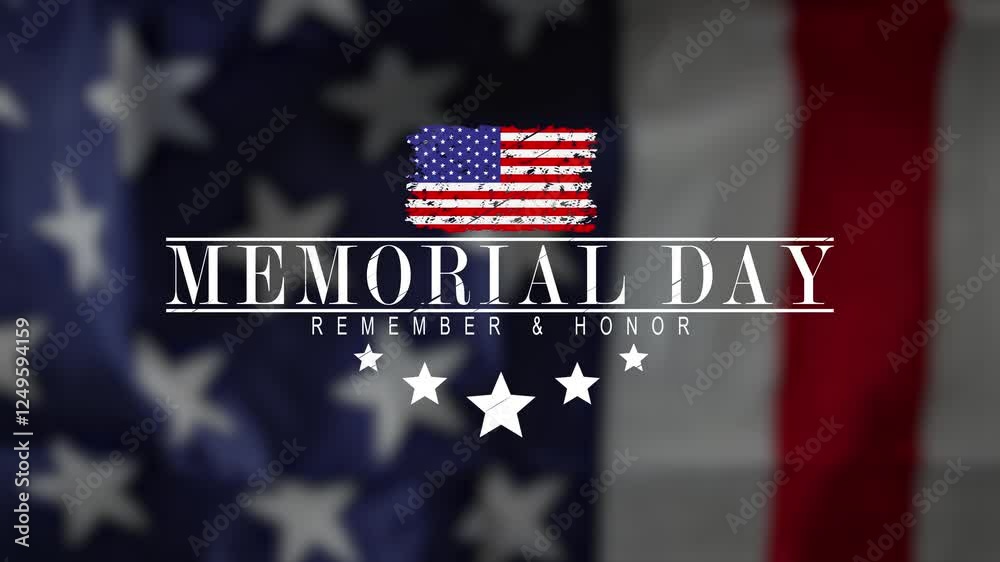 Memorial day animation. Waving flag. Happy memorial day. Flag USA ...
