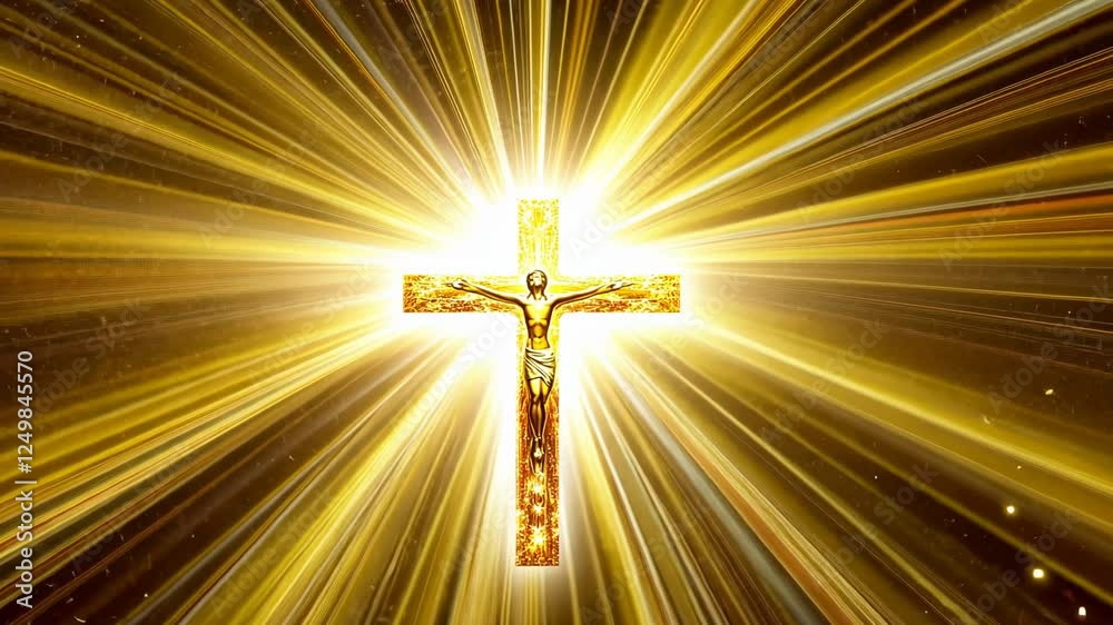 Glorified Crucifixion: A radiant depiction of Jesus Christ on the cross ...