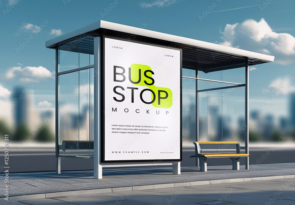 Bus Stop Billboard Template Lightbox Poster Mockup Stock Template | Adobe Stock