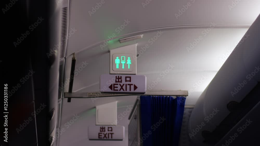 Airplane lavatory occupancy indicator changing from red (unavailable ...