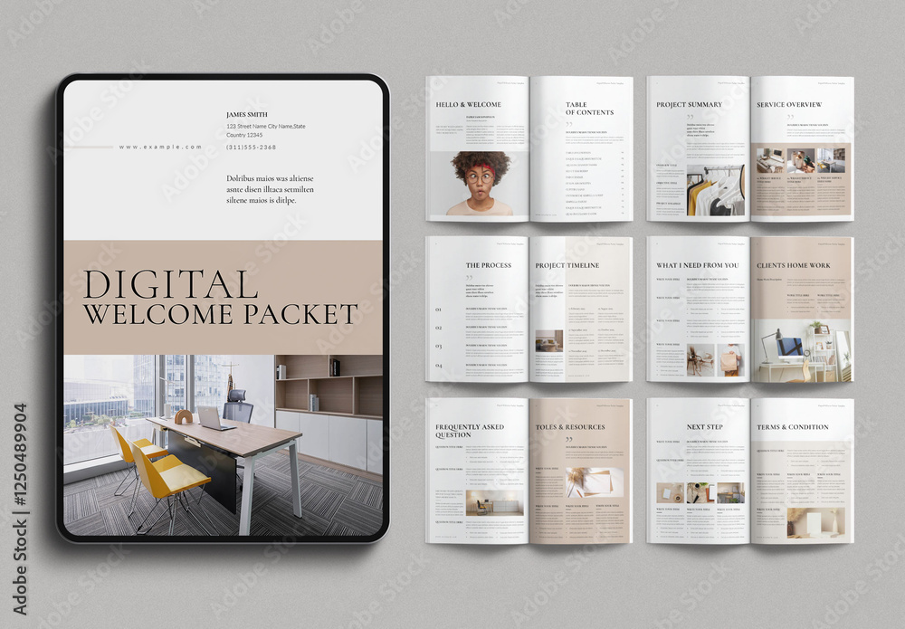 Digital Welcome Packet Template Design Layout Stock Template | Adobe Stock