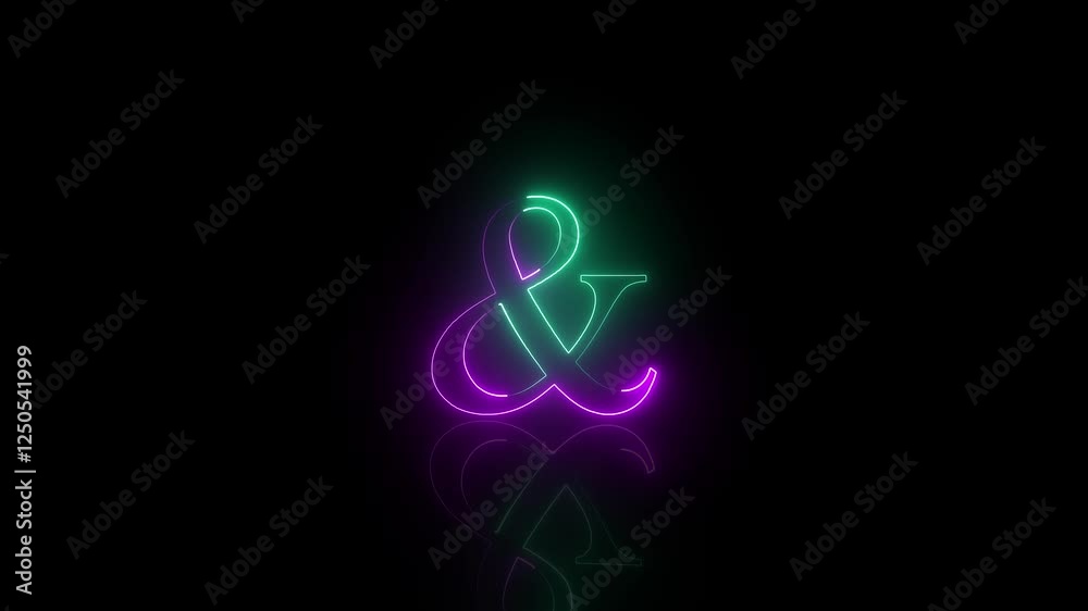 3d Neon letter & animated video. Animated Neon Lights with Reflection ...