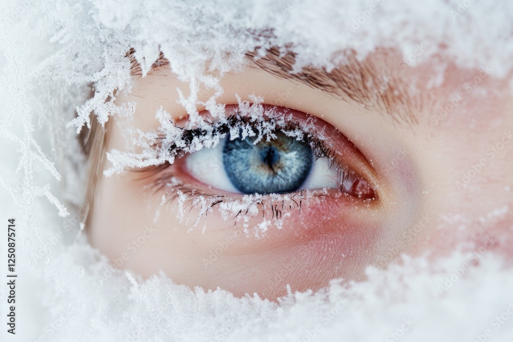 Photo & Art Print A person's eye buried under snow, with details of ...