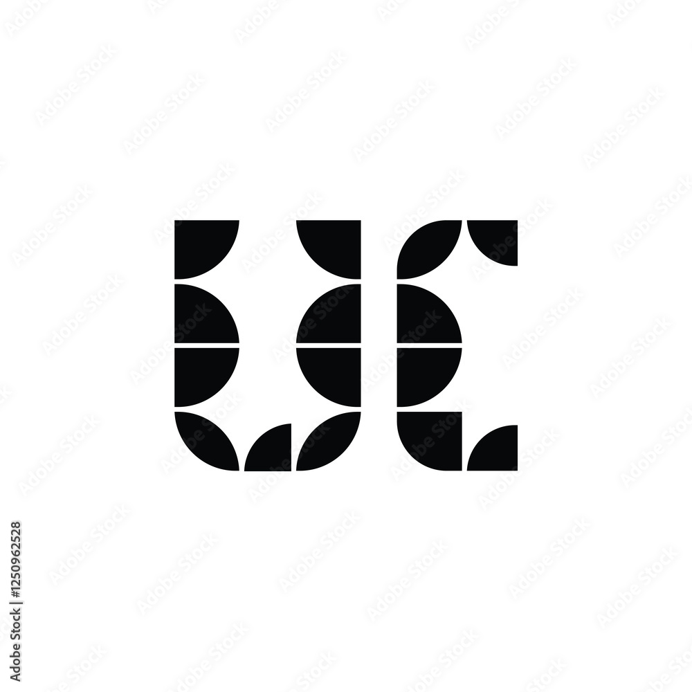 Poster UC monogram logo design letter text name symbol monochrome ...