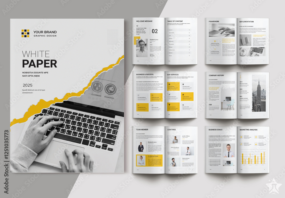 White Paper Layout Stock Template | Adobe Stock