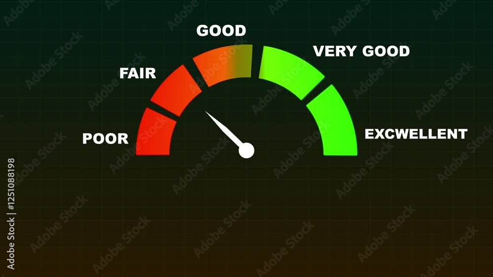 Good credit score rating scale animation white screen background ... Good credit score rating scale animation white screen background ...
