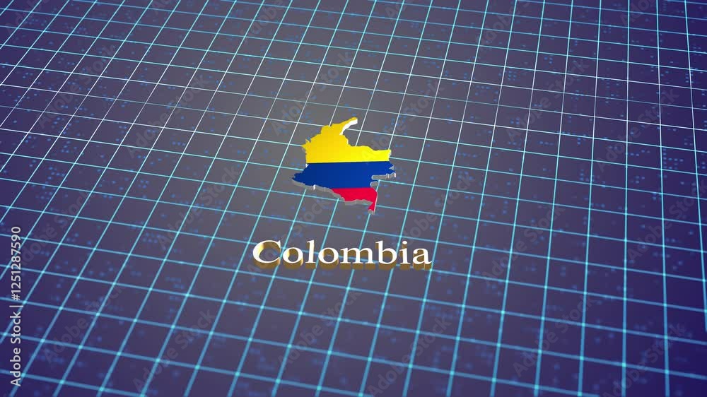 Colombia Country Map Animation, Colombia Country Flag 3d Map Animation ...