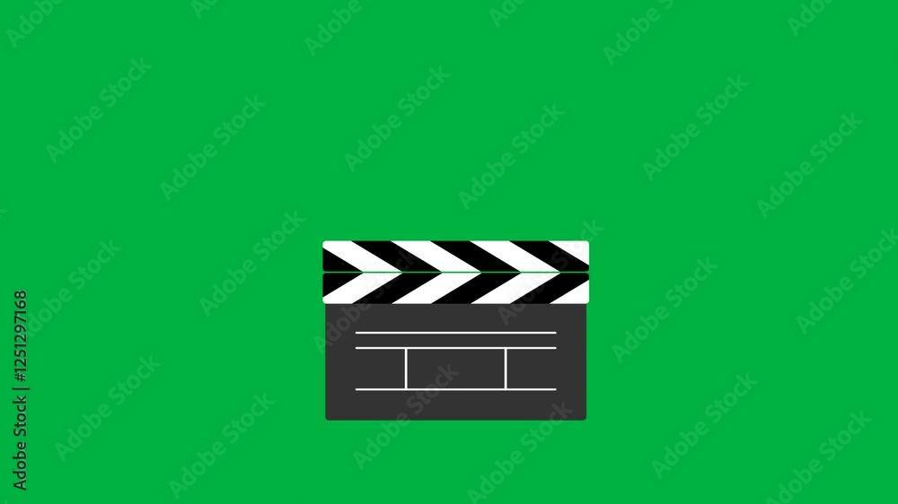 Animated movie clapper vector with alpha channel on transparent ...