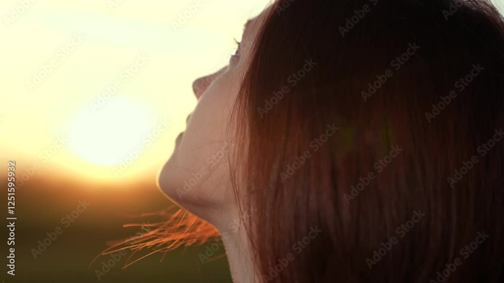 girl look sky sunset gaze, girl look sky thoughtful horizon, girl look ...