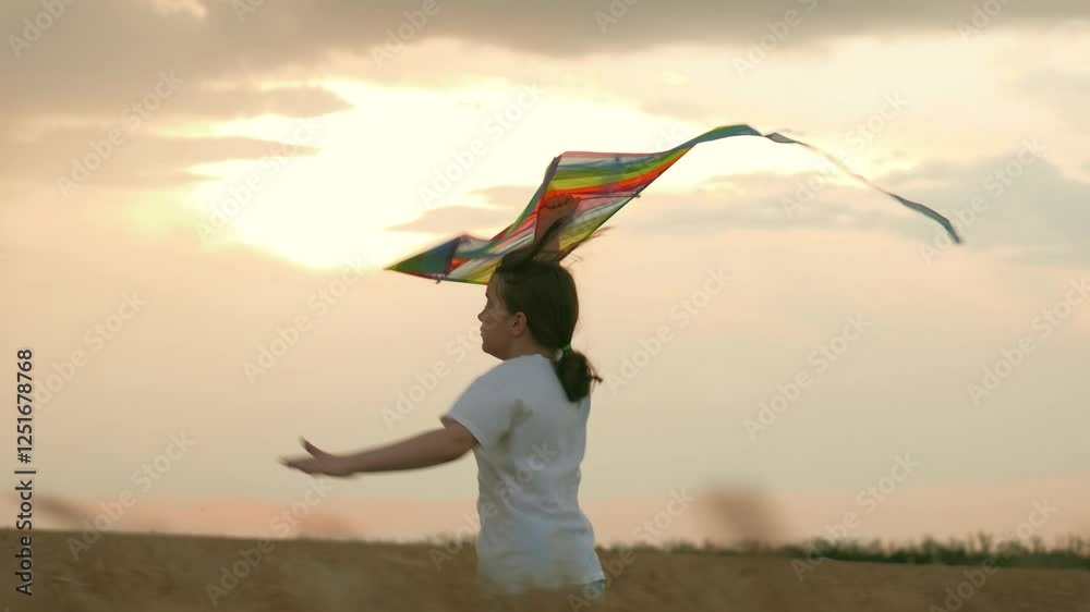 children flight airplane pilot sunset. concepts children running ...
