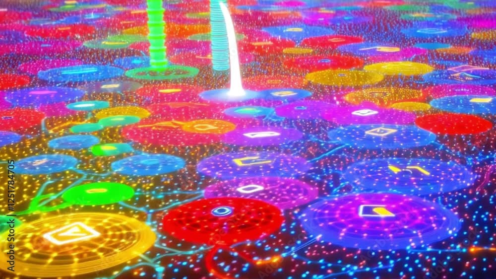 Colorful 3D animation of a neural network, visualizing concepts like ...