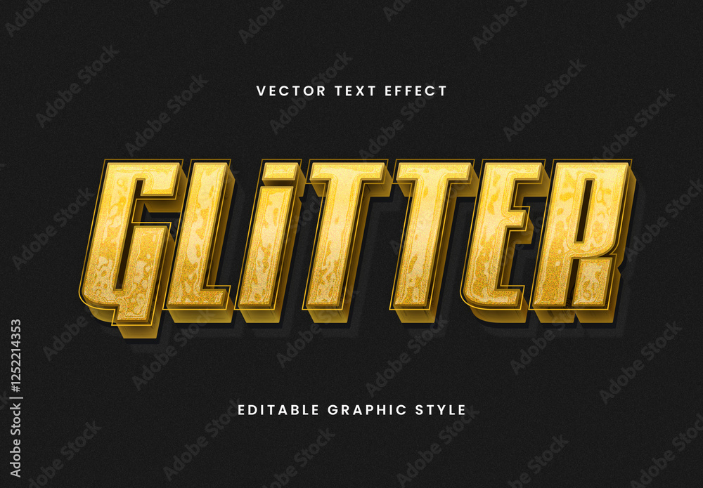 Gold Glitter Bold sparkly Font Shiny Text Effect Stock Template | Adobe ...