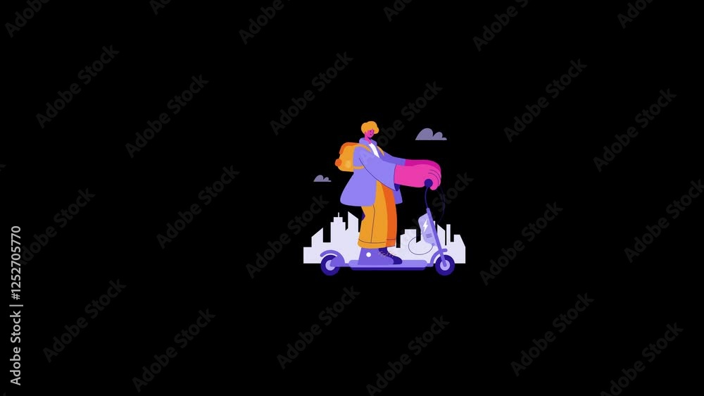 electric scooter icon animation video. Animated mobility scooter icon ...