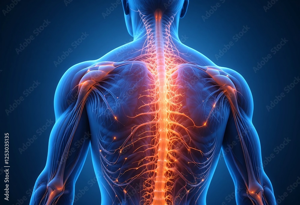 Fotografía Illustration of a human spine highlighting degenerative disc ...