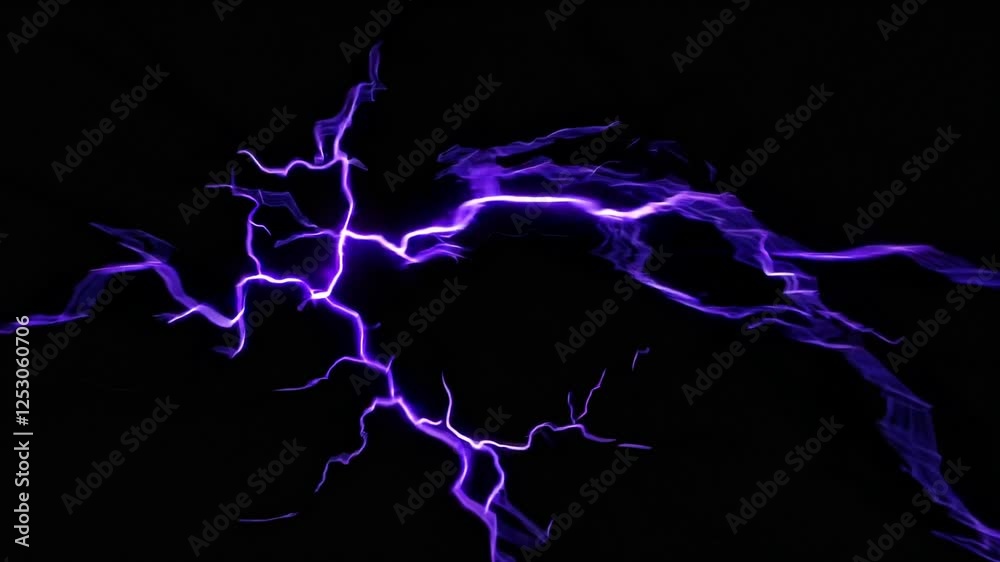 Abstract Purple Lightning | Isolated on Black Background | Electrifying ...