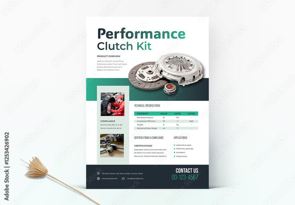 Technical Product Data Sheet Layout Stock Template | Adobe Stock