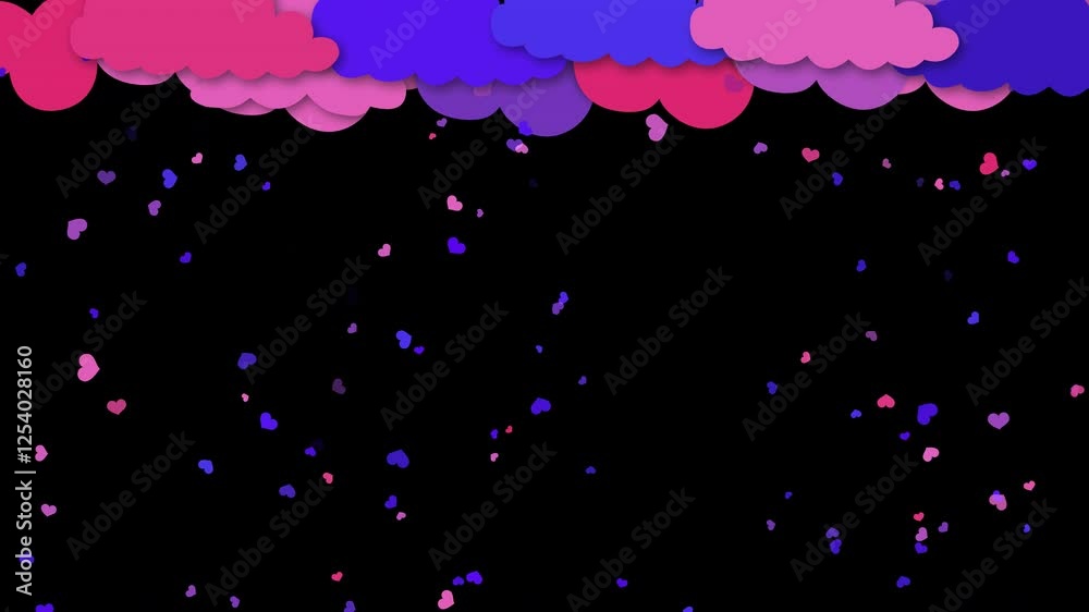 Heart Falling Concept On Alpha Channel. Heart Falling Form Clouds And ...