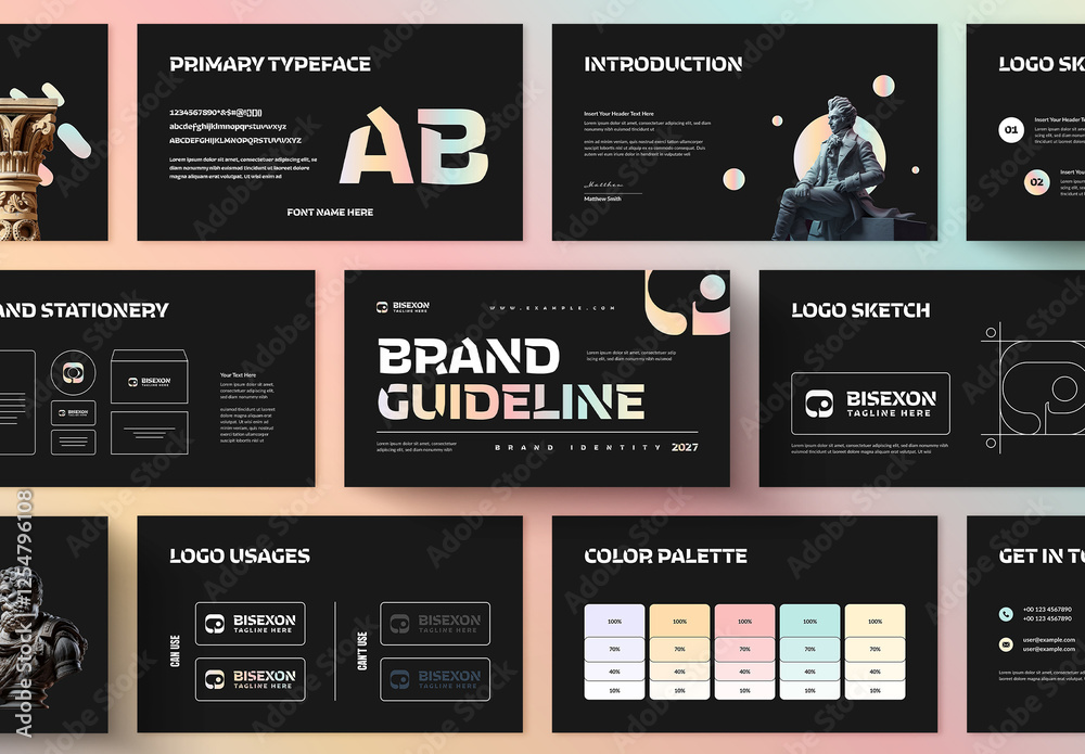 Modern Brand Guideline Presentation Template for Professional Identity ...
