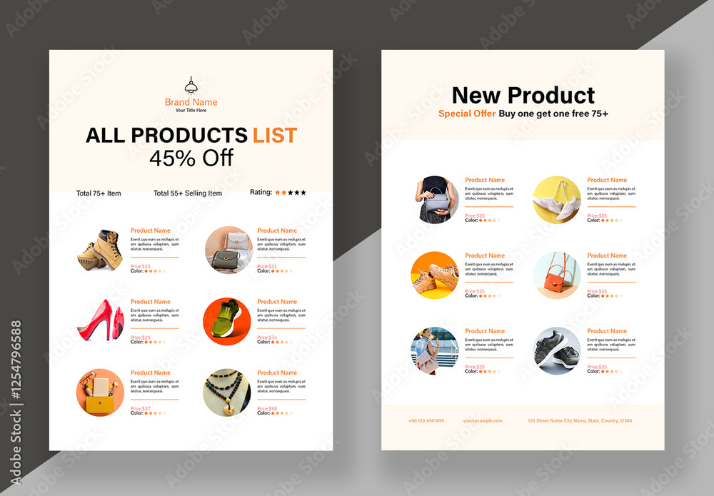 Product Catalog List Layout Stock Template | Adobe Stock