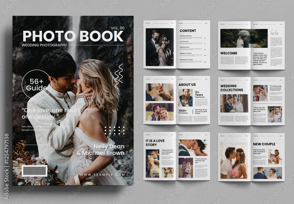 Wedding Photo Book Photography Guide Design Template Layout Stock ...