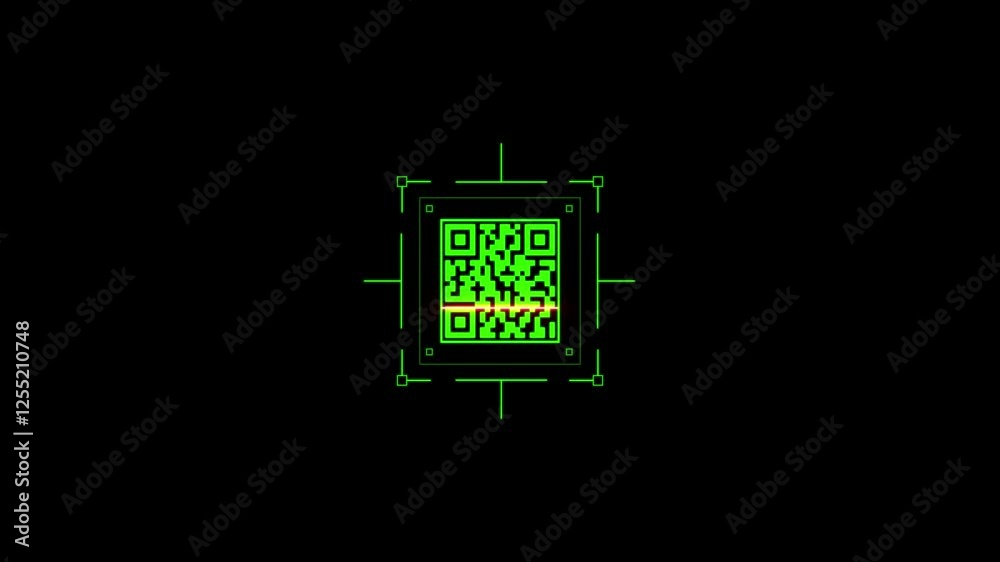 Barcode scanner, QR code Futuristic barcode quick code scanning Bar ...