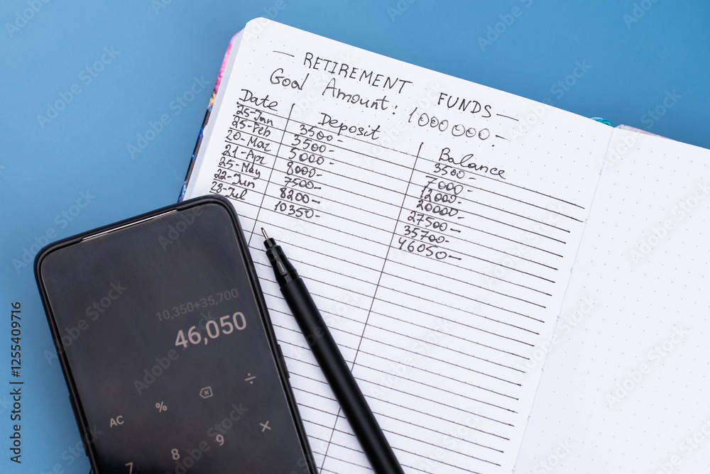 Poster Planner tracker and calculator for Future Retirement Funds ...