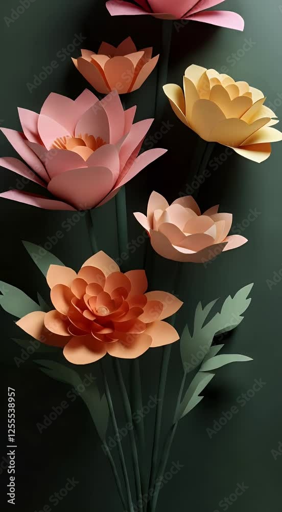 wall creative live animation dark paper plant image motion botanical ...