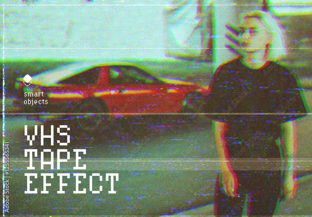 VHS Tape Effect Mockup Stock Template | Adobe Stock