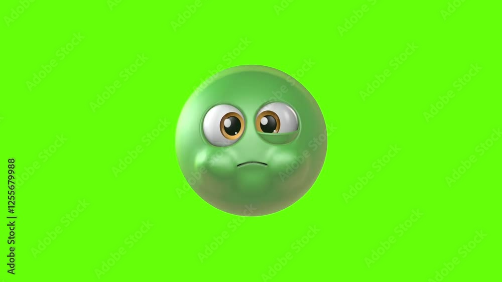 3d nauseated face emoji with a sick and disgusted expression loop ...
