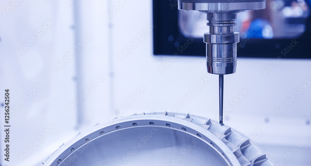Poster Banner industry CNC, milling machine process cutting turbine ...