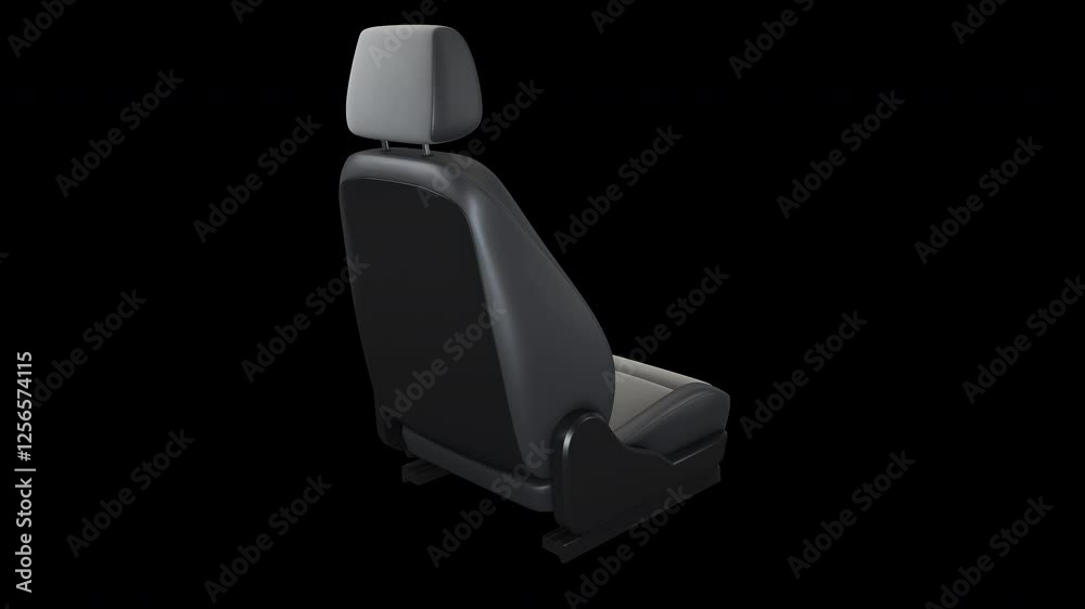 Car Seat Gray Velvet and Black Leather 360° Panoramic Animation on ...
