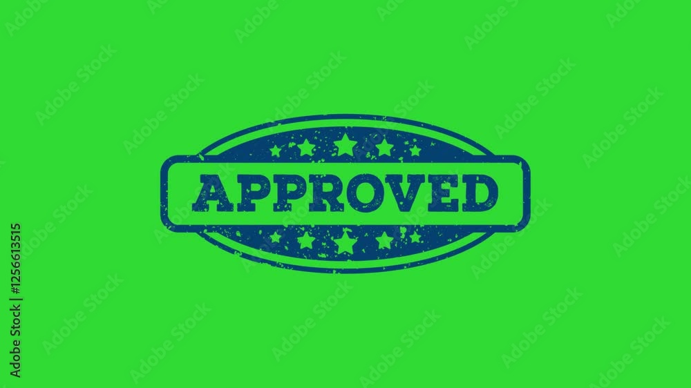 Approved Stamp Animation Green Screen Background 4K Video vídeo do ...