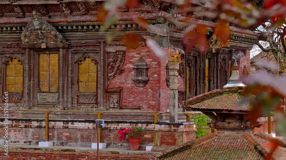 This video showcases a temple with Newar architecture in Nepal ...
