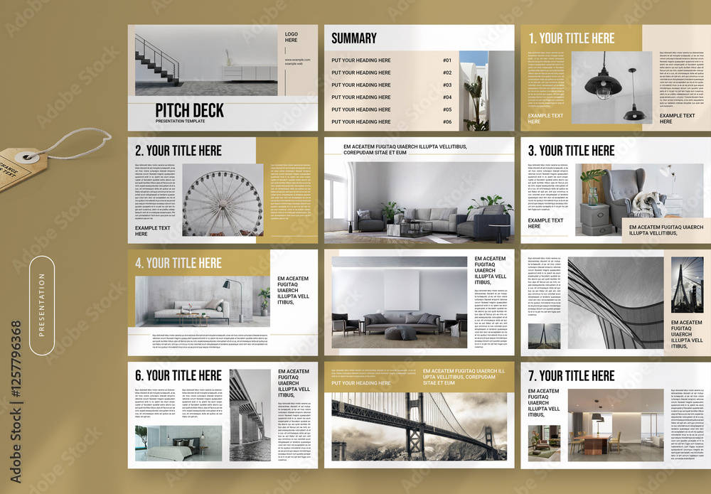 Pitch Deck Presentation Layout Stock Template | Adobe Stock