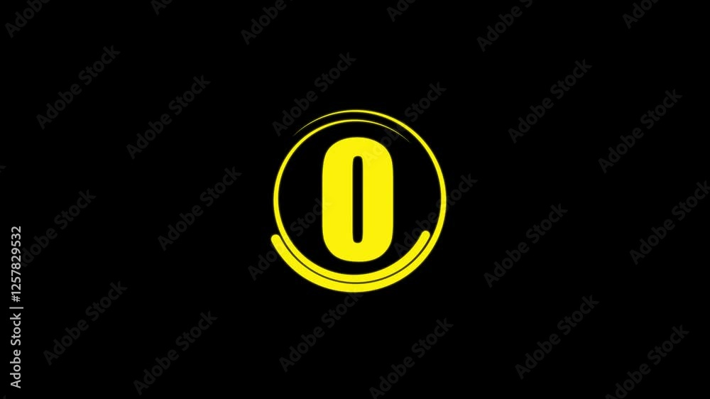 Circle countdown timer 5 seconds animation from 5 to 0 seconds, 5 ...