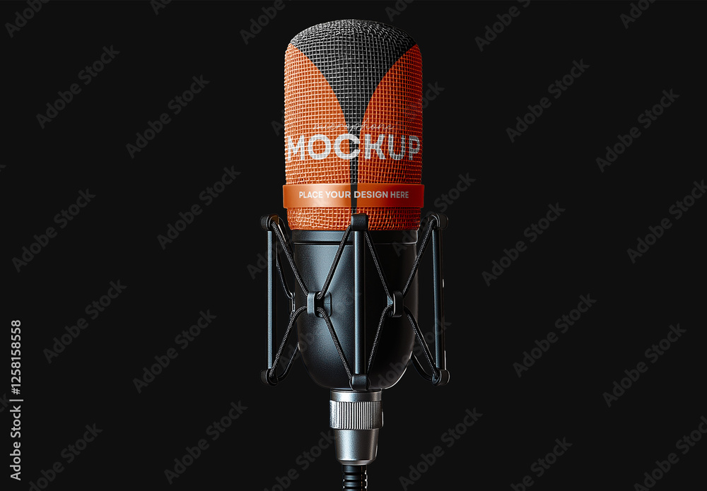 Microphone Podcast Mockup – Realistic Studio Recording, Broadcast ...