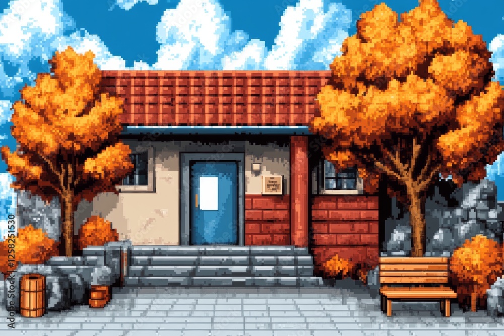 Poster A pixelated 8-bit university campus where students are ...