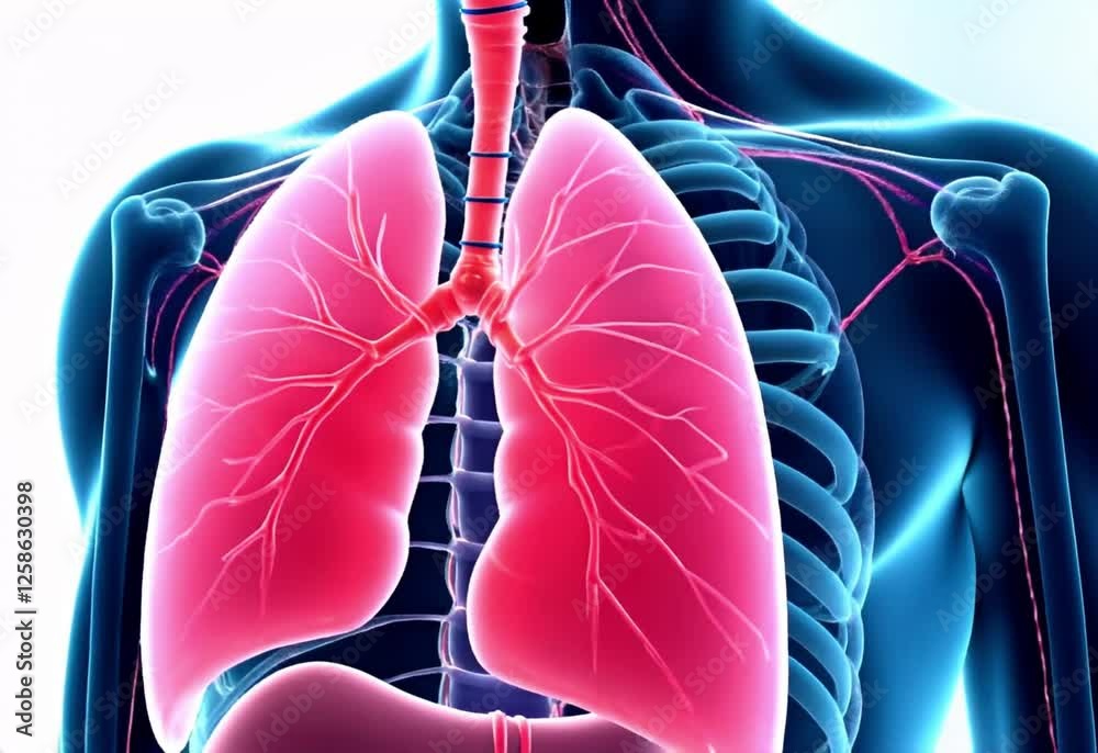 Human Lungs and Heart Anatomy, internal organs of the human body ...