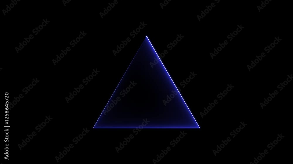 frame in the shape of a triangle, light neon glow, energy, smoke ...