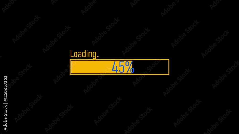 Loading Animation.Loading bar with percentage 1 to 100 and looping ...